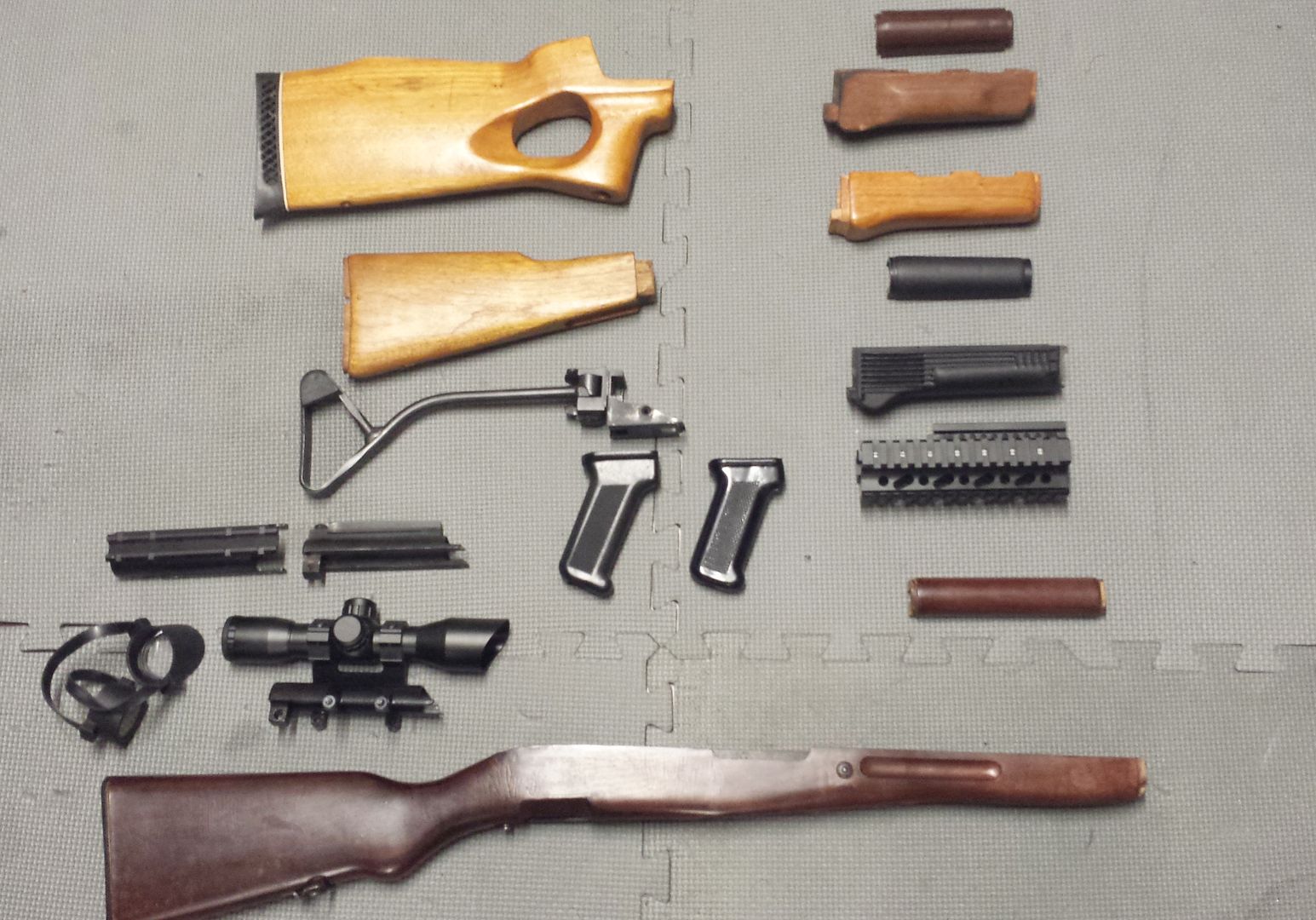 AK Furniture, East German Folder, SKS Bakelite Jungle Stock Set, Scope ...